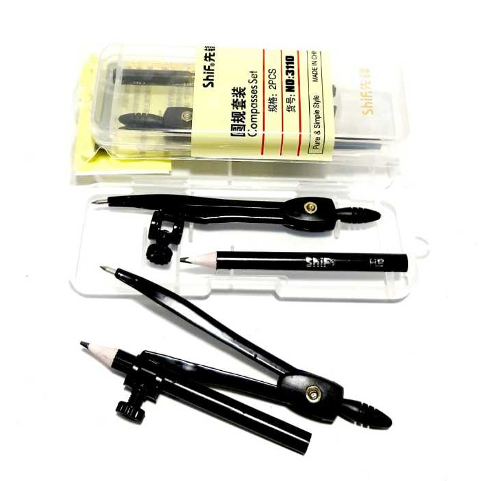 Jual Harga Grosir Jangka Besi Hitam Anti karat Plus isi Pensil No-3110/ ...