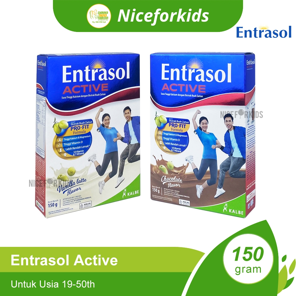Jual Entrasol Active Susu Kalsium Kemasan 150gr | Shopee Indonesia