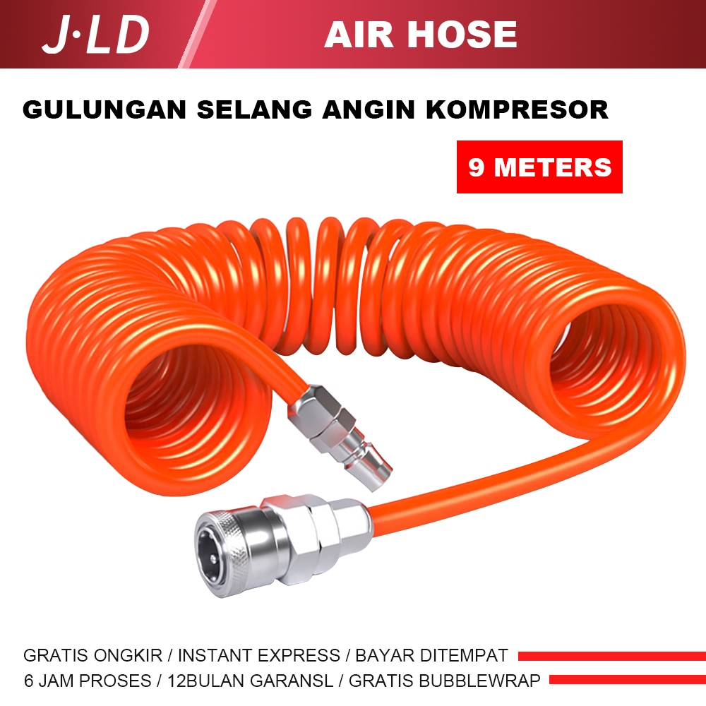 Jual JLD Selang Kompresor 6M/9M/12M Selang Angin Spiral PE Air hose Gulungan Selang Angin ...