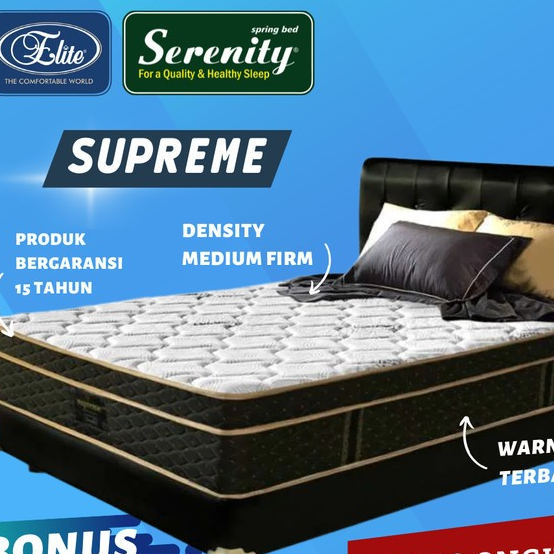 Jual Kasur Springbed Merk Elite Type Serenity Supreme Plushtop Harga