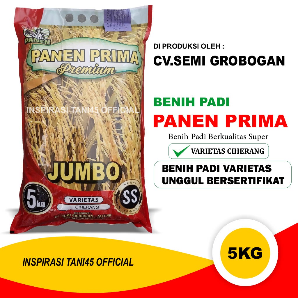 Jual Benih Padi PANEN PRIMA Premium 5kg/Benih Padi CIHERANG PANEN PRIMA ...
