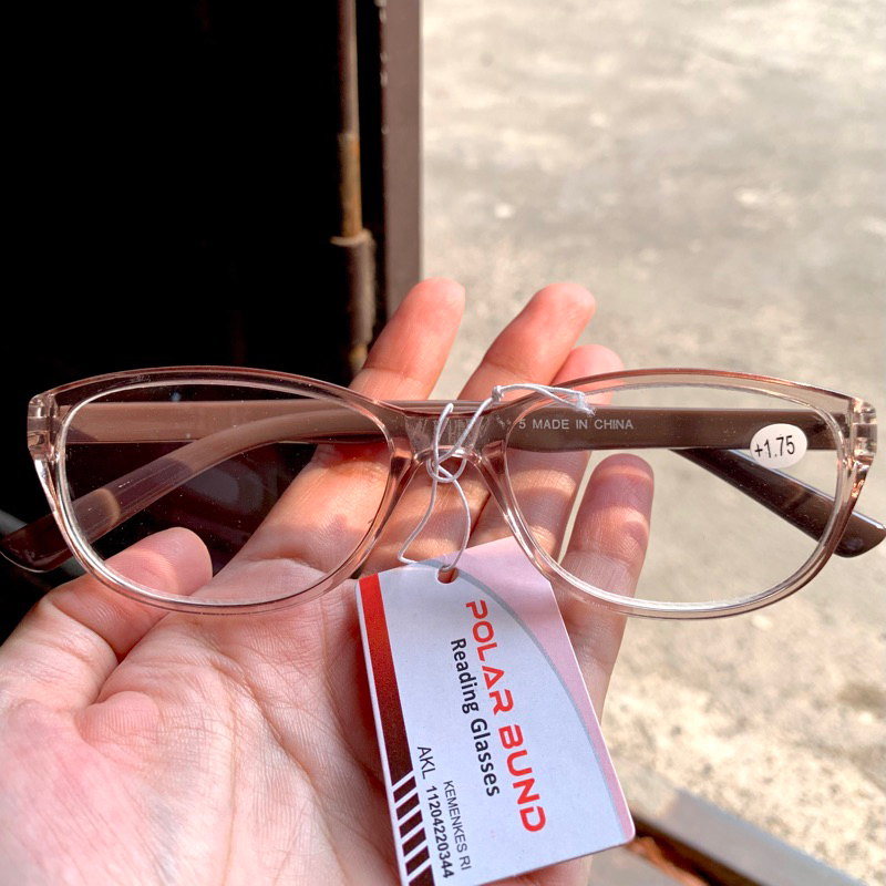 Jual Kacamata Baca Plus Wanita Frame Coklat Kecil Elegan EA170T ...