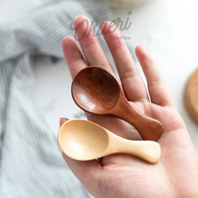 Jual Wooden Mini Spoon / Sendok Kayu Kecil / Sendok Kopi Teh Gula Bumbu ...