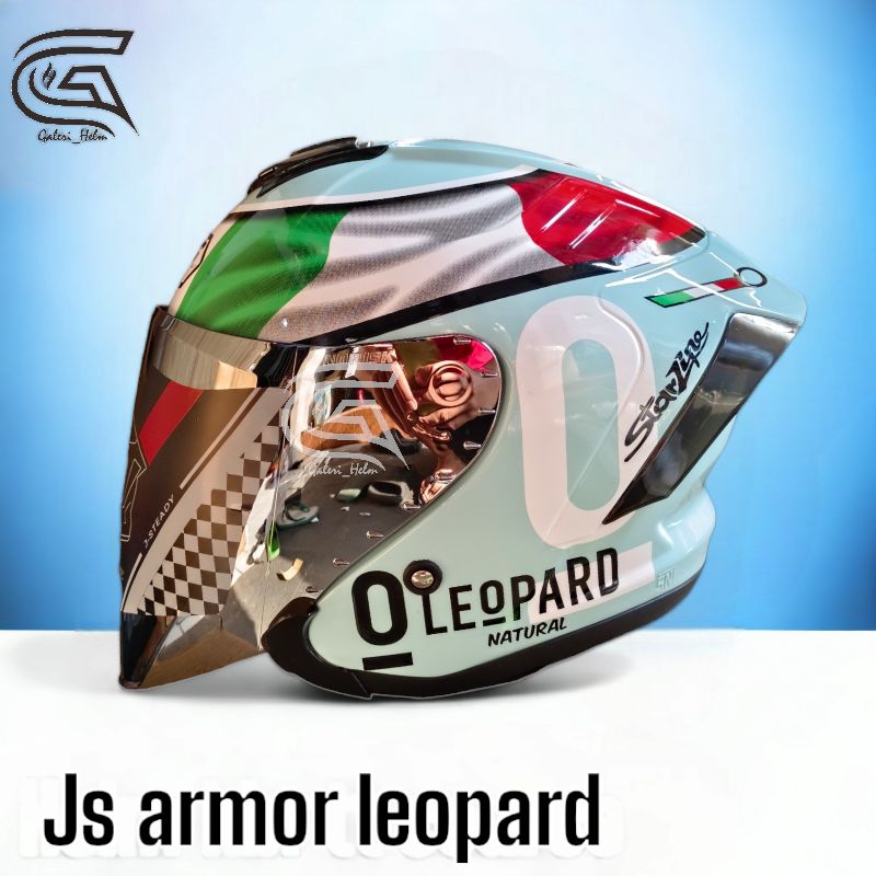 Jual HELM JS ARMOR LEOPARD MOTIF|HALF FACE | Shopee Indonesia