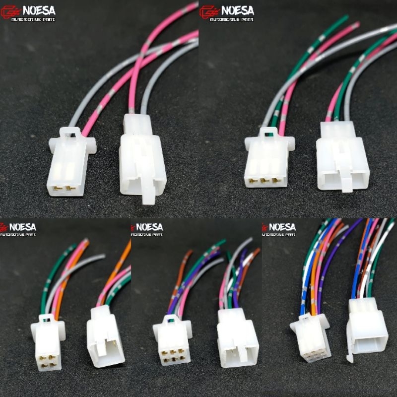 Jual SOKET SOCKET KONEKTOR 2 PIN 3 PIN 4 PIN 6 PIN 9 PIN MALE FEMALE PLUS KABEL BINTIK | Shopee ...