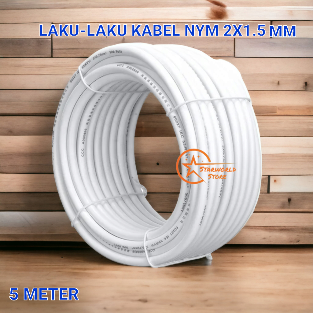 Jual LAKU-LAKU Kabel Listrik NYM Kawat Tembaga 2 x 1.5 Panjang 5 Meter | Shopee Indonesia