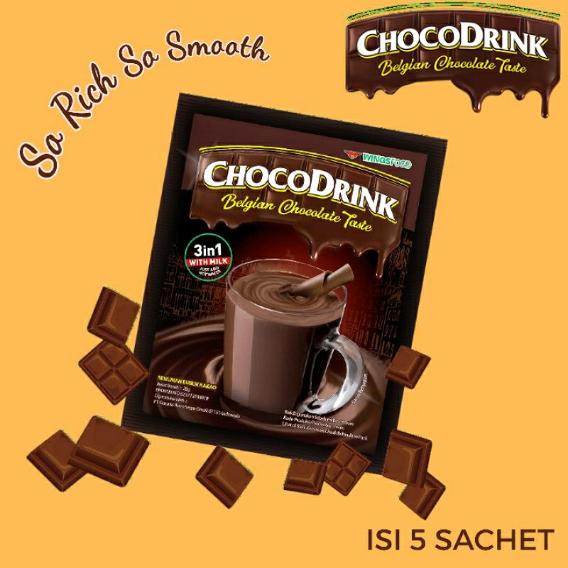 Jual CHOCO DRINK MINUMAN COKLAT INSTAN (ISI 5 SACHET) | Shopee Indonesia