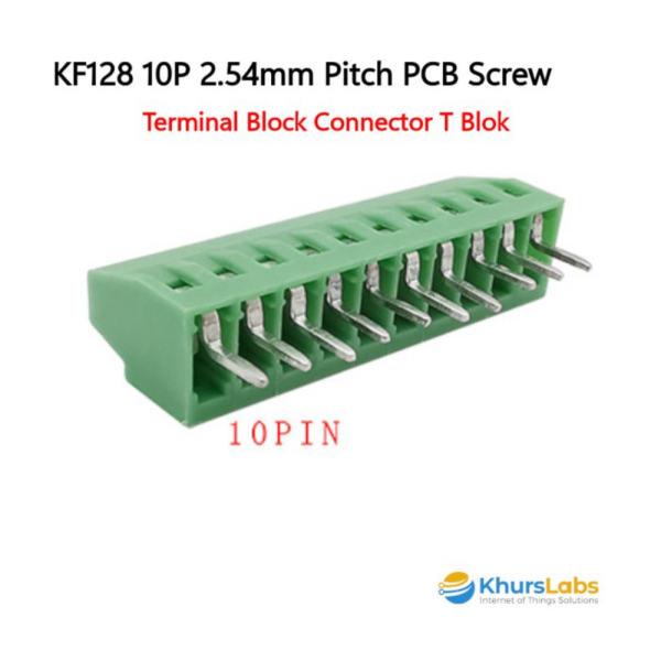 Jual KF128 10P 2.54mm Pitch PCB Screw Terminal Block 10 Pin T Blok ...