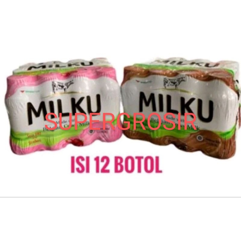 Jual SUSU MILKU UHT COKELAT STROBERI 1 PACK 12 BOTOL / MILKU SUSU UHT ...