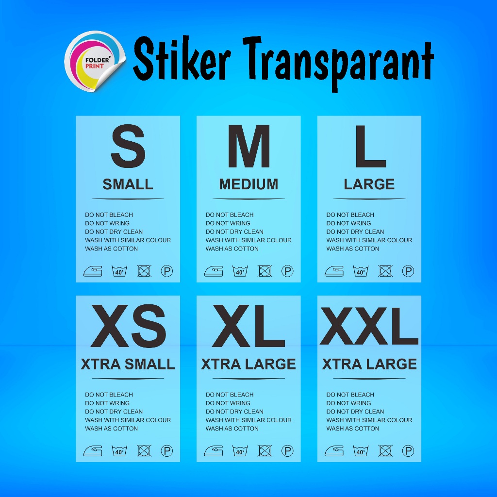 Jual Cetak Stiker Ukuran Baju Label Size Custom Design | Shopee Indonesia