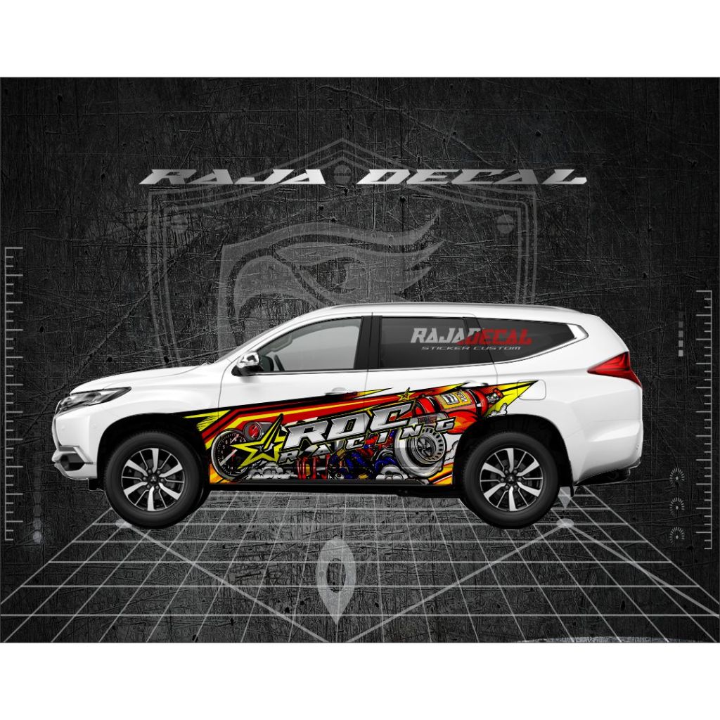 Jual Sticker Striping Variasi Mobil Mitsubishi Pajero Disain Racing ...