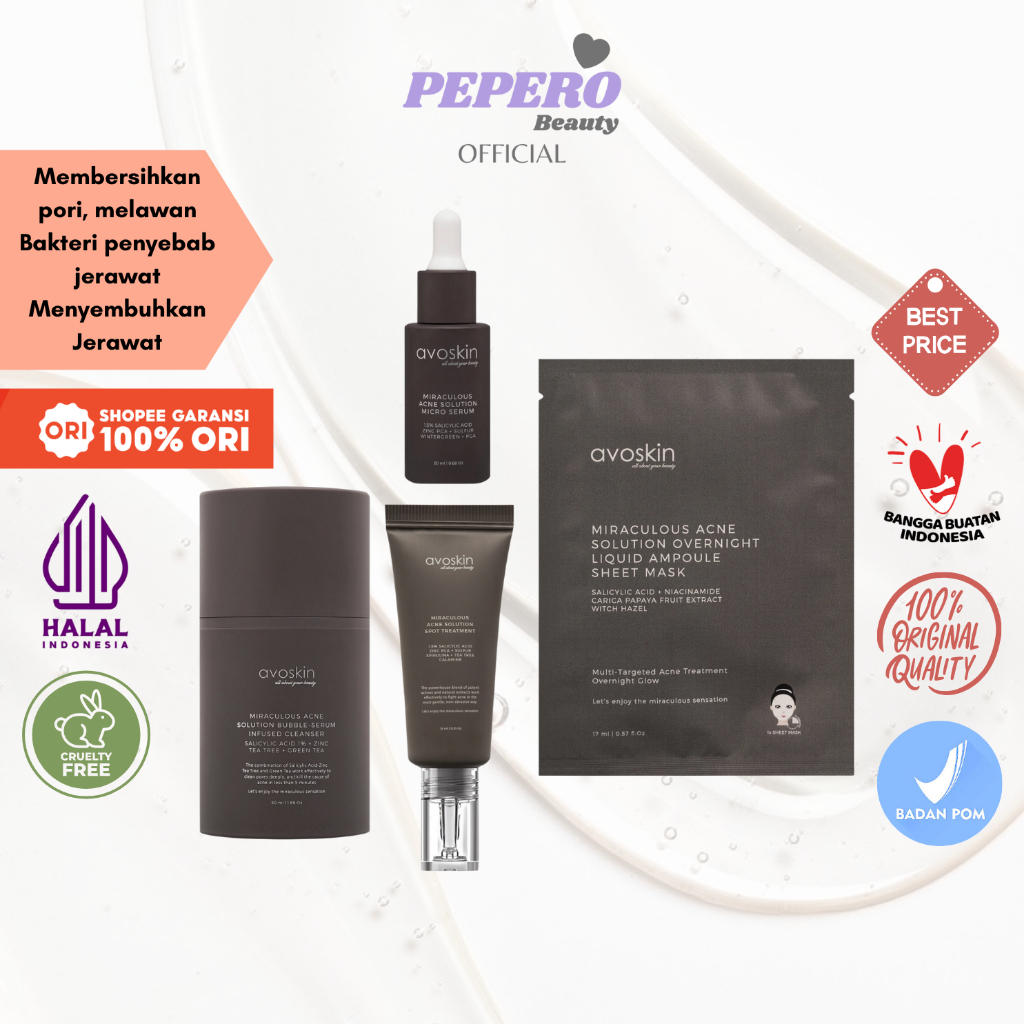 Jual AVOSKIN Miraculous Acne Solution Bubble-Serum Infused Cleanser ...