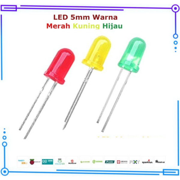 Jual LED 5mm Warna Merah Kuning Hijau - Putih Berkualitas | Shopee ...