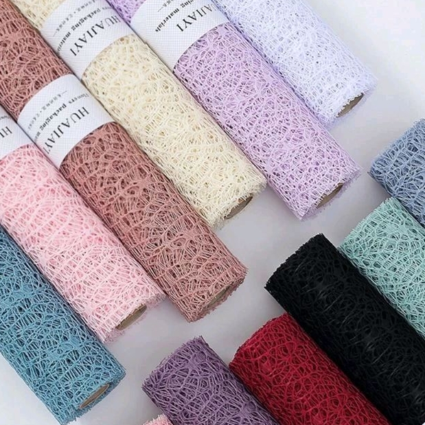 Jual kain jaring buket / spider / wrapping flower mesh THW / lembar ...