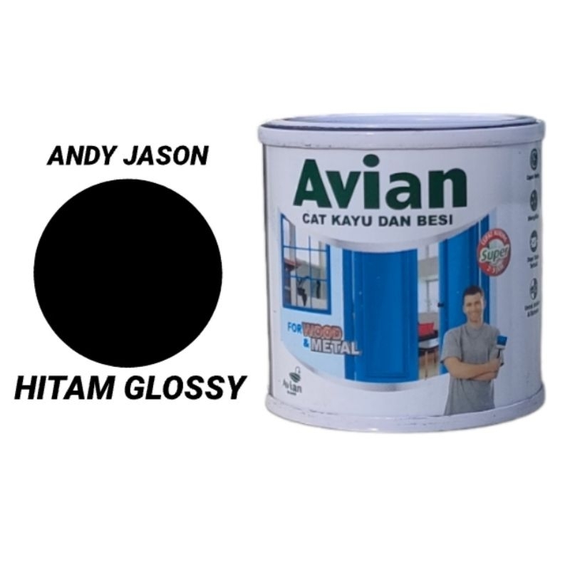 Jual CAT MINYAK AVIAN / CAT KAYU & BESI / HITAM GLOSSY KEMASAN 100CC ...