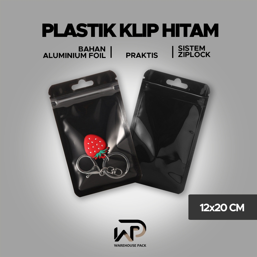 Jual ( 10 PCS ) Plastik Klip Warna Hitam 12 x 20 | Ziplock Warna Hitam ...