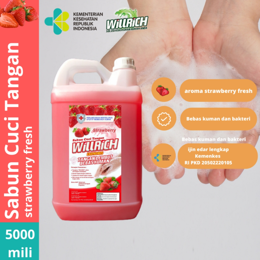 Jual Sabun Cuci Tangan Fresh Strawberry 5 Liter antibacterial ...