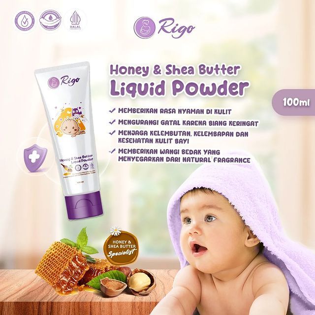 Jual RIGO Honey & Shea Butter Liquid Powder 100 ml | Shopee Indonesia