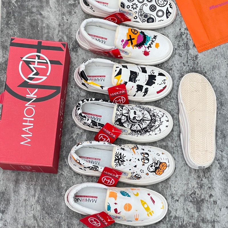Jual SEPATU MAHONK - Sepatu Slip On Motif Sneeakers Casual // Sepatu ...