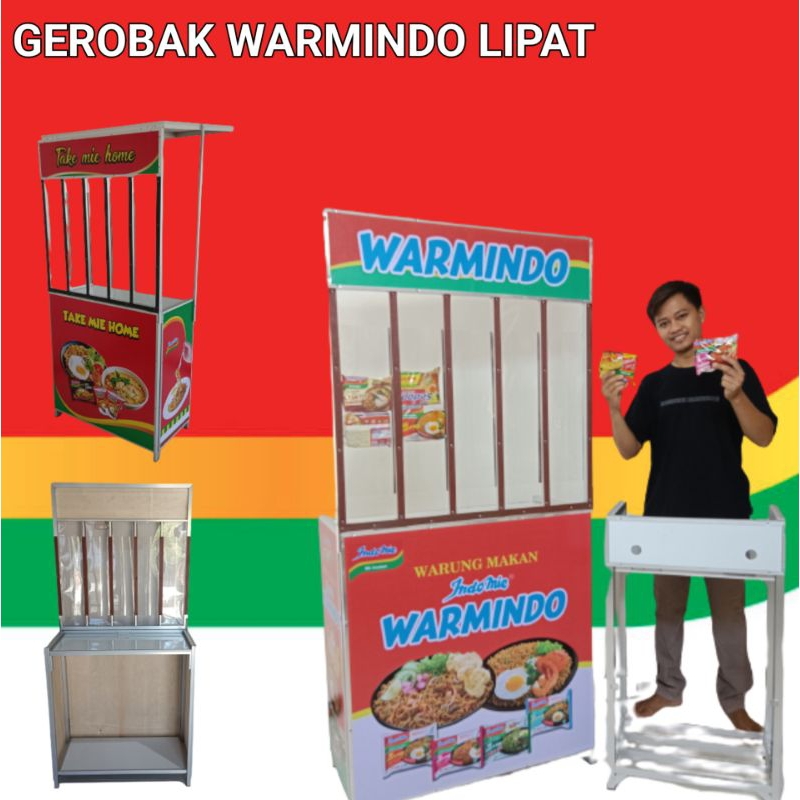 Jual Gerobak warmindo portable / gerobak lipat aluminium / booth ...