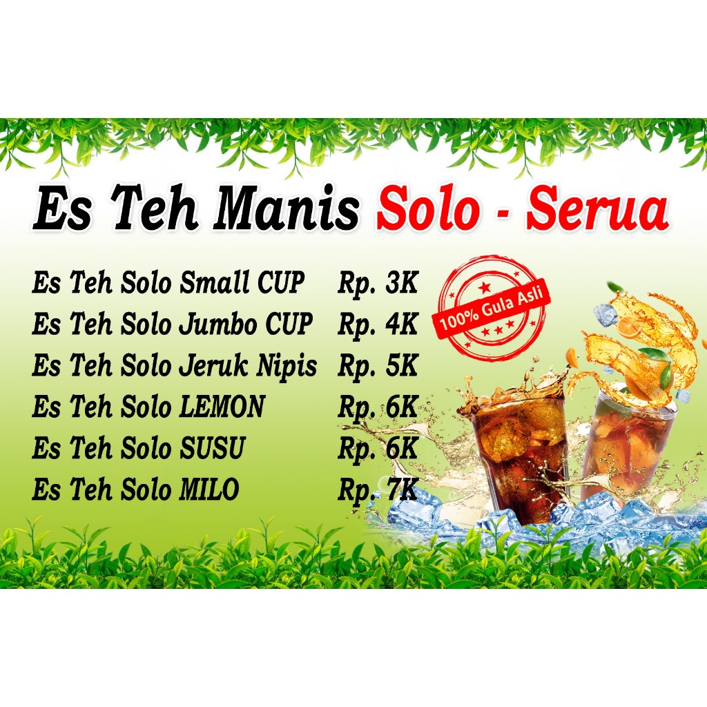 Jual STIKER VINYL MENU ES TEH | Shopee Indonesia
