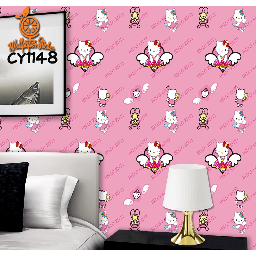 Jual Wallpaper Sticker Dinding Hello Kitty Peri Pink | Shopee Indonesia