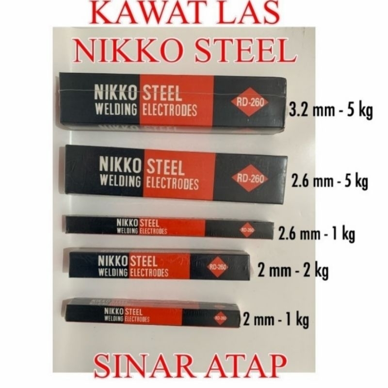 Jual Kawat Las Merk Nikko Steel 2mm RD 260 1KG | Shopee Indonesia