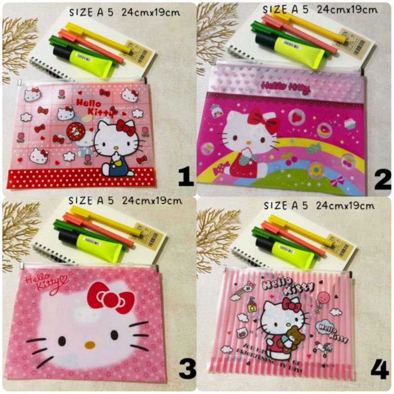 Jual Map file hello kitty A5 / Map zipper hello kitty / Map plastik ...