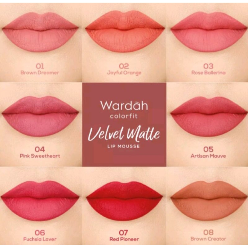 Jual Wardah colorfit velvet matte lip mousse,lip cream tahan lama,hasil ...