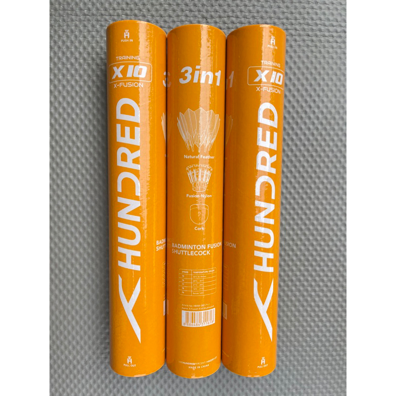 Jual Shuttlecock Badminton Hundred HNDRD X10 X-Fusion Training Original ...