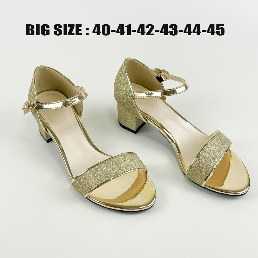 Jual Sandal Heels Wanita Premium (BigSize 40-41-42-43-44-45 Ukuran Kaki ...