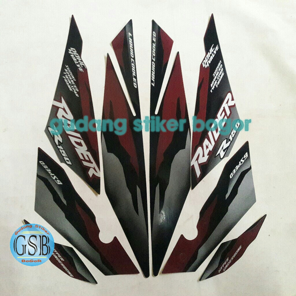 Jual STIKER STRIPING MOTOR RAIDER R150 2024 MERAH | Shopee Indonesia