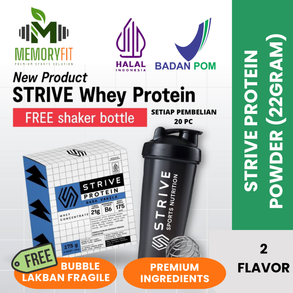 Jual STRIVE Whey Protein Coklat & Vanilla | Shopee Indonesia