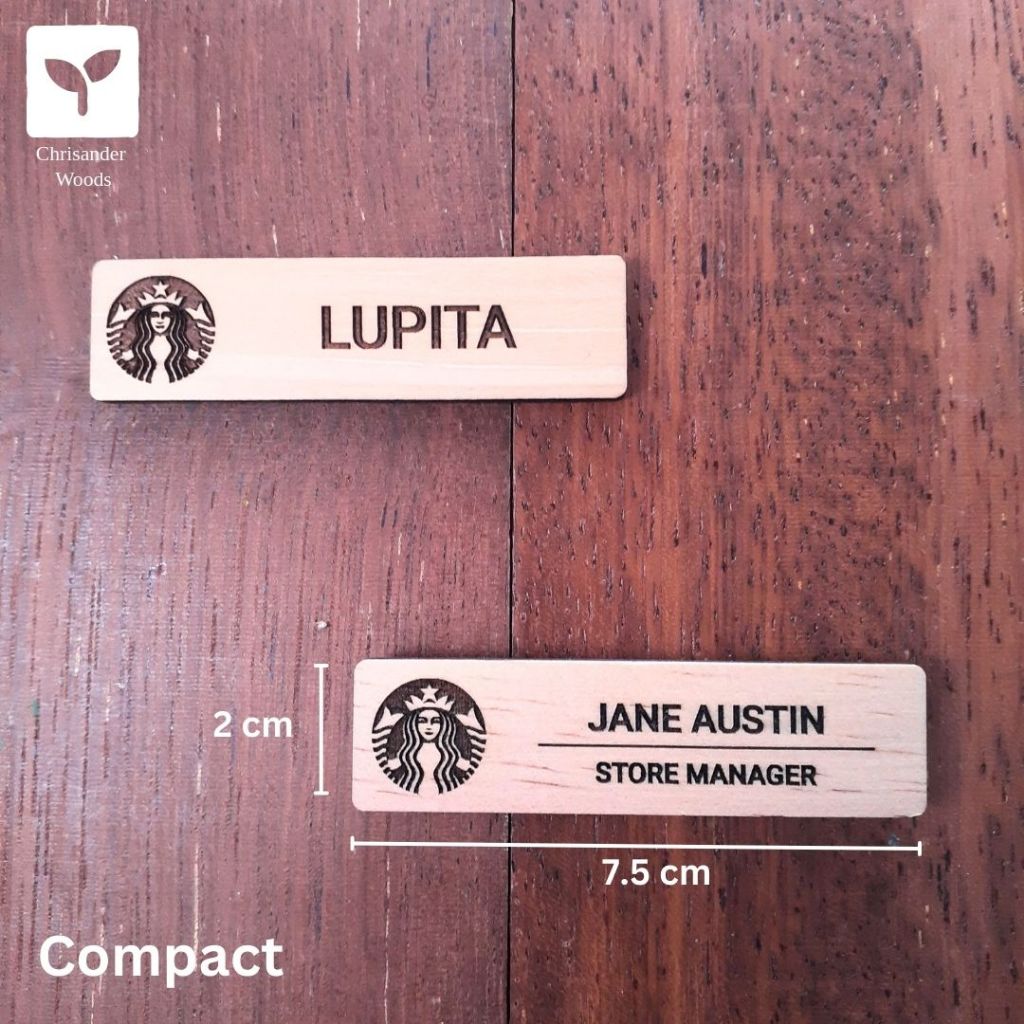 Jual Name Tag Magnet Custom Kayu | Custom Name Tag | Tag Nama Magnet ...