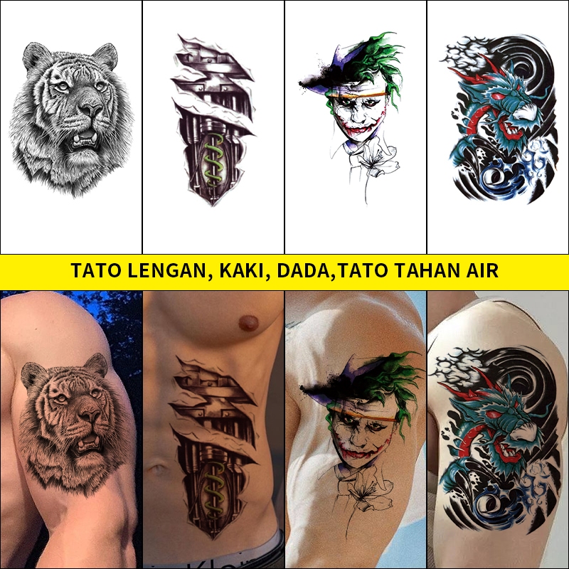 Jual 【TATTOO ARTIST,】tato lengan, kaki, dada,tato tahan air，7 hari tato ...
