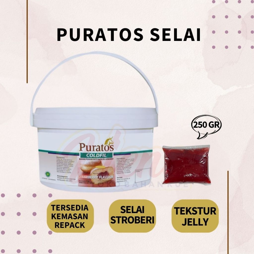 Jual Puratos Selai REPACK 250gr Vanilla / Strawberry | Shopee Indonesia