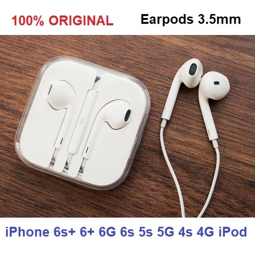 Jual ORIGINAL Headset Earpods iPhone 6s+ 6 Plus 6s 5s 5G 4s 4G iPod 3 ...