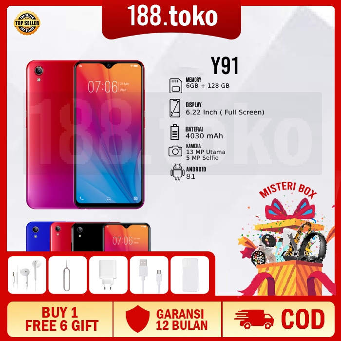 Jual HP VIVO Y91 RAM 8/256 GB FullSet Dengan Wifi 2.4G Garansi Toko Murah | Shopee Indonesia