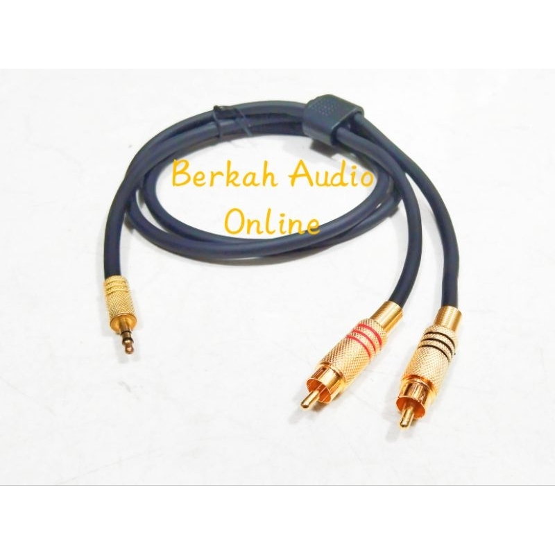 Jual kabel aux audio jack mini stereo 3,5mm gold 16-20 meter ke jack ...