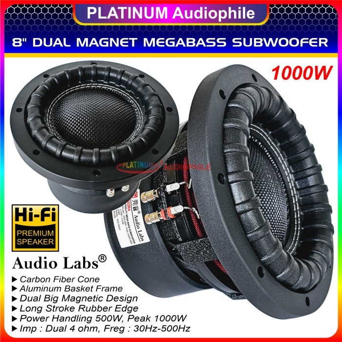 Jual Speaker 8 Inch MEGABASS 1000W LOW BASS Subwoofer 8" Hifi Audiolabs ...