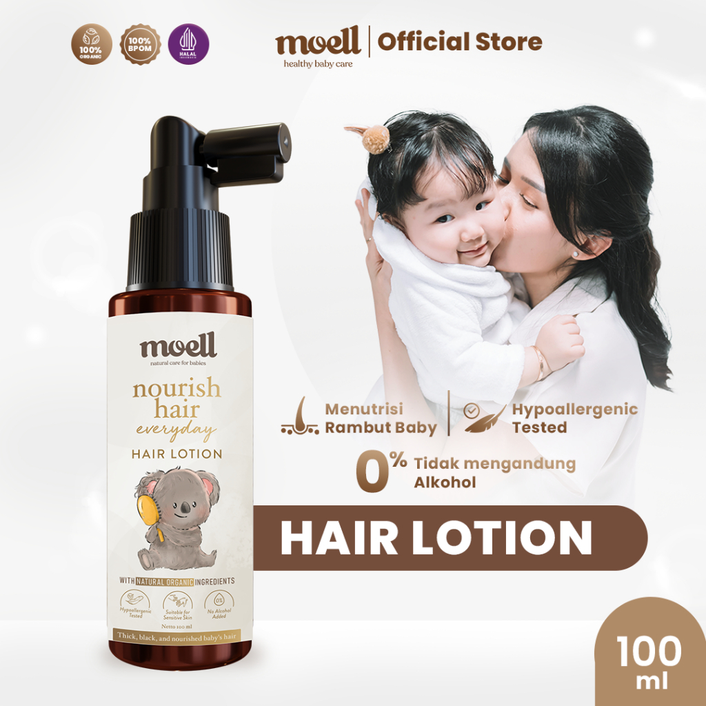 Jual Moell Baby Hair Lotion 100ml / Nourish Hair Everyday / Menutrisi ...