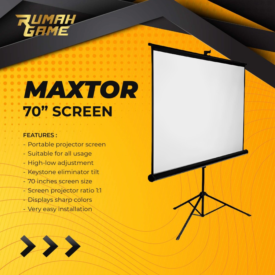 Jual Tripod Layar Proyektor 70" x 70" Screen Projector Portable Screen ...