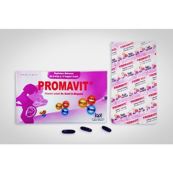 Jual Promavit Strip 30 Kapsul Vitamin Ibu Hamil dan Menyusui Asam Folat ...