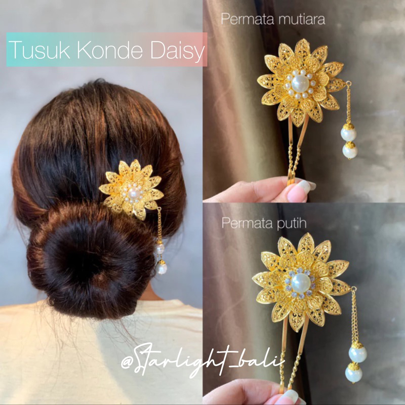 Jual TUSUK KONDE DAISY MUTIARA / cucuk konde / hiasan sanggul | Shopee ...