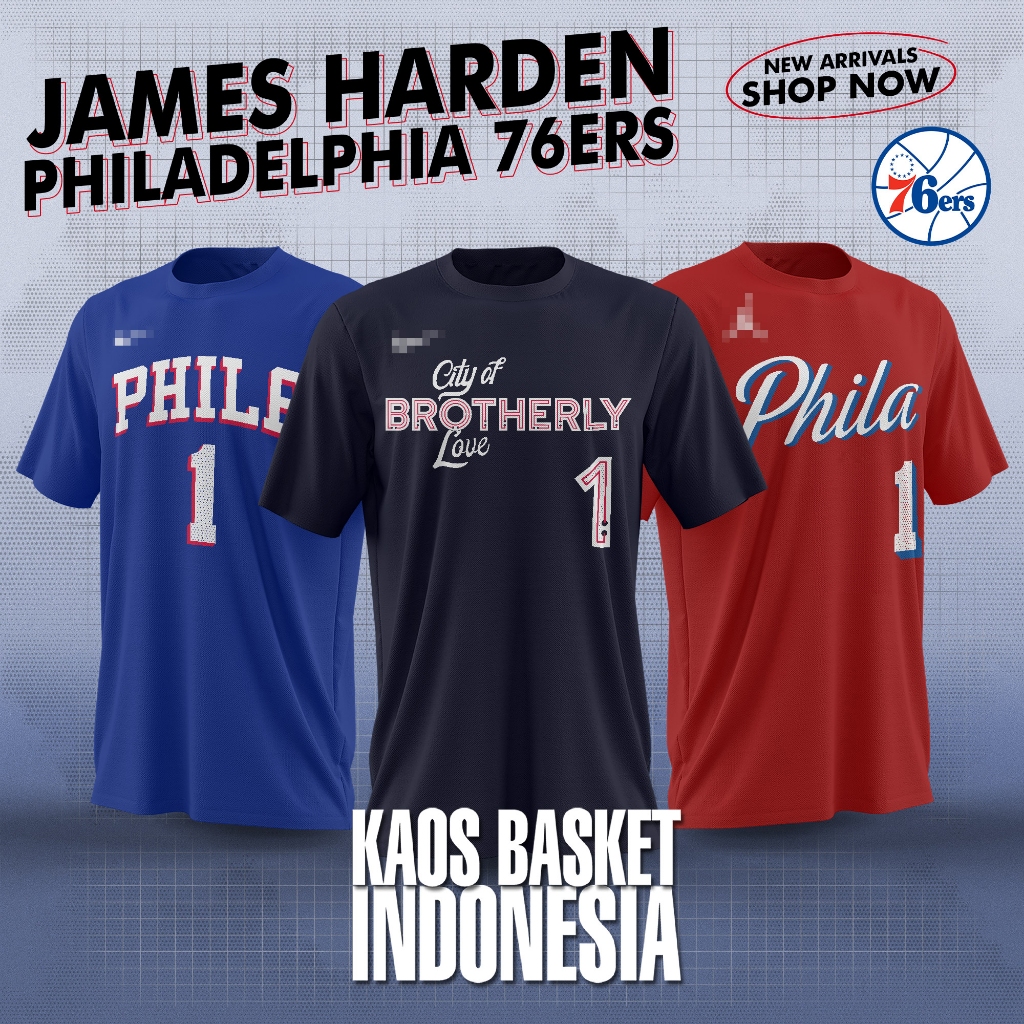 Jual Baju Basket Pria Wanita NBA T shirt basket Kaos Philadelphia 76er ...
