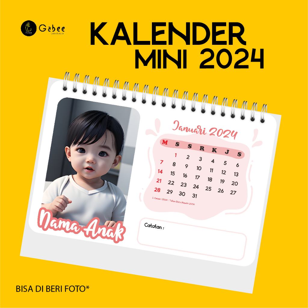 Jual KALENDER MEJA 2024 MINI 10X15 CM PAKAI FOTO SENDIRI / KALENDER ...