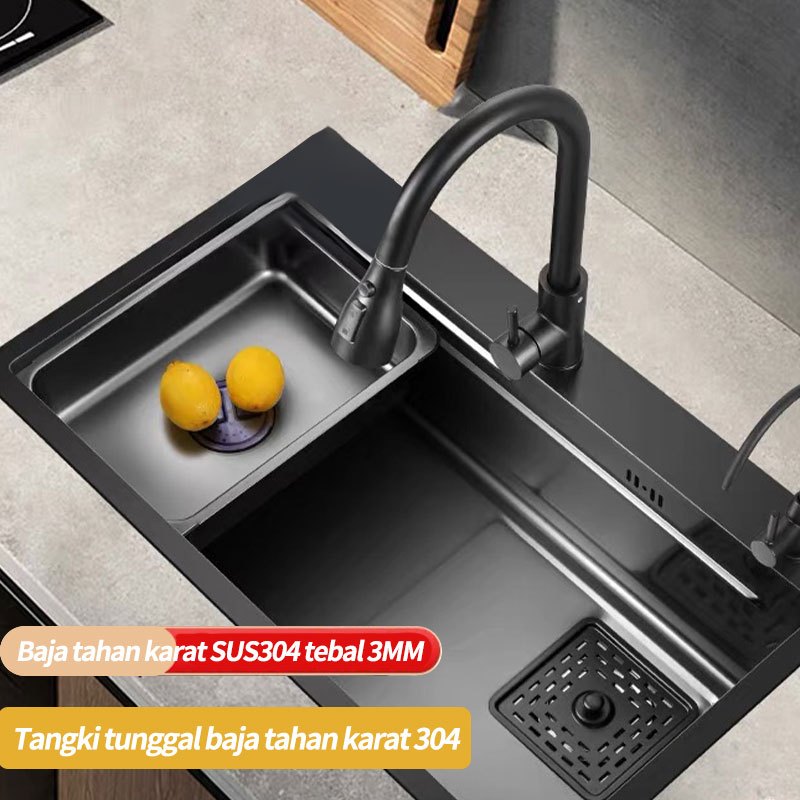 Jual SUS 304 Kitchen sink Modern Kitchen Sink Luxury Black 1 Bowl ...