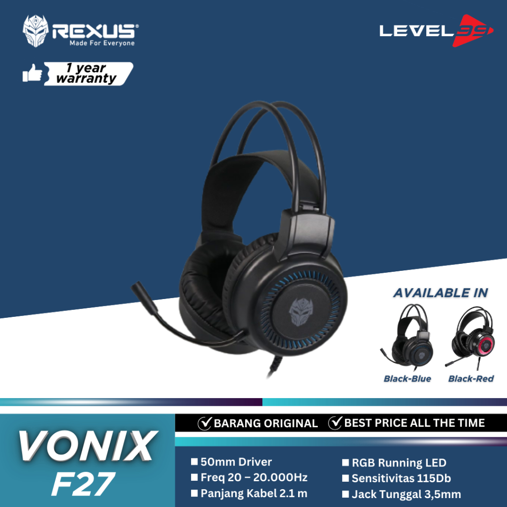 Jual Rexus Headset Gaming Vonix F27 | Shopee Indonesia