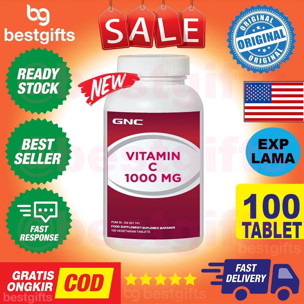 Jual GNC VITAMIN VIT C 1000 MG ANTIOKSIDAN RADANG GUSI BAU MULUT KULIT ...