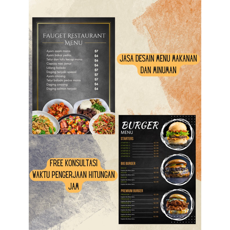 Jual desain menu makanan-minuman & poster iklan makanan-minuman ...